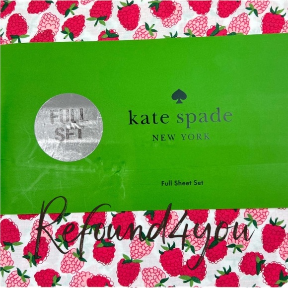 kate spade | Bedding | Kate Spade Raspberries Cotton Full Sheet Set Nwt ...